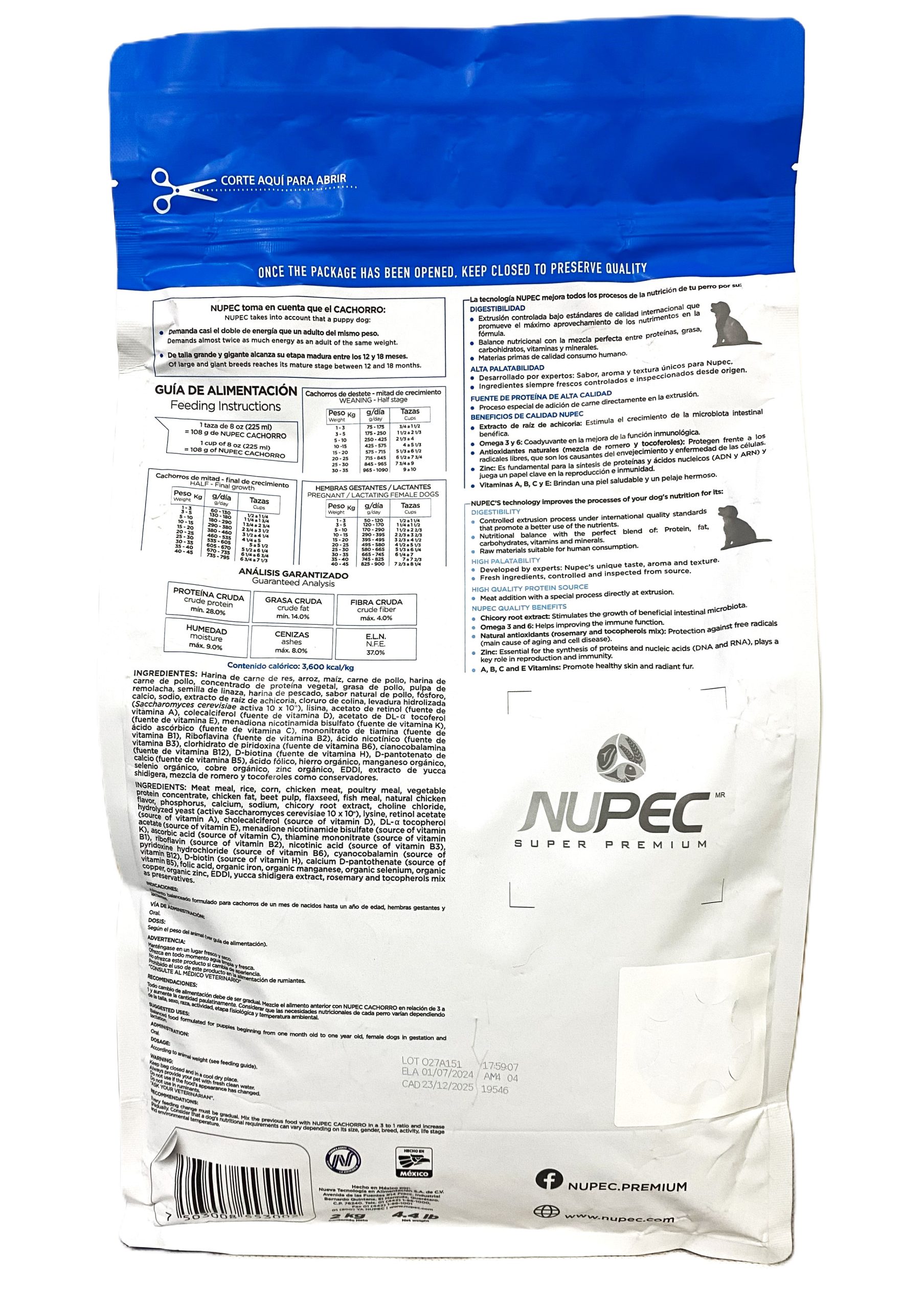 NUPEC CACHORRO 2KG – 4Huellitas México